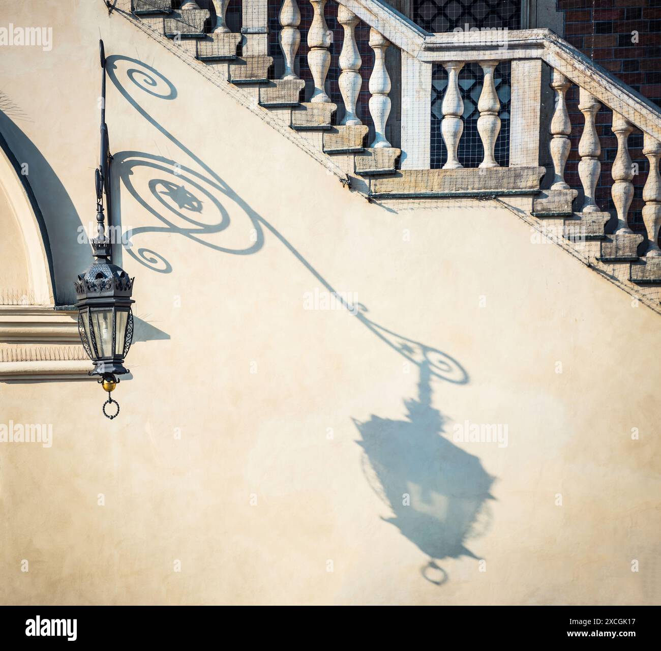 street lantern with shadow on the wall Stock Photo - Alamy