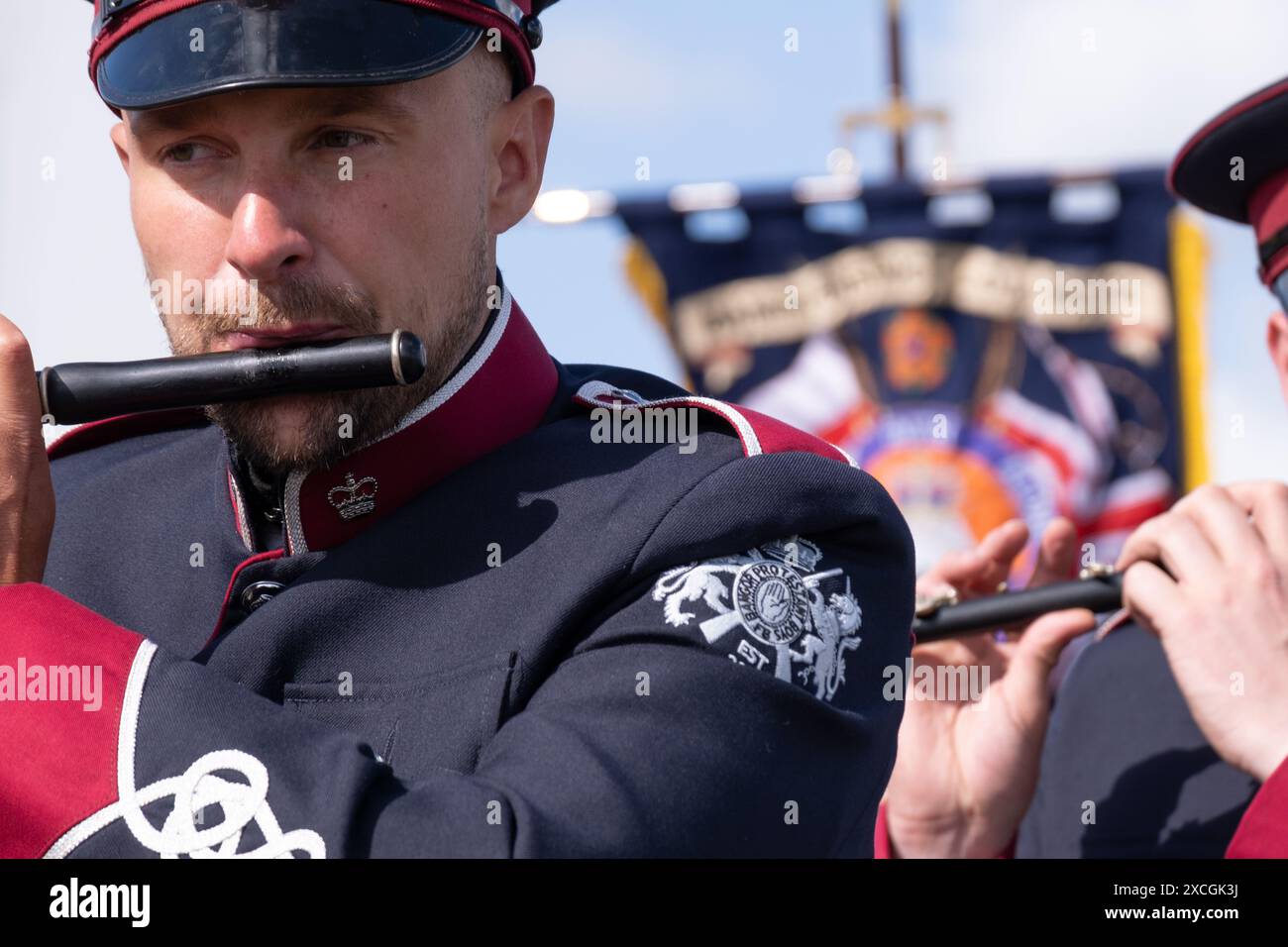Members of Bangor Protestant Boys Flute band on return leg of annual ...