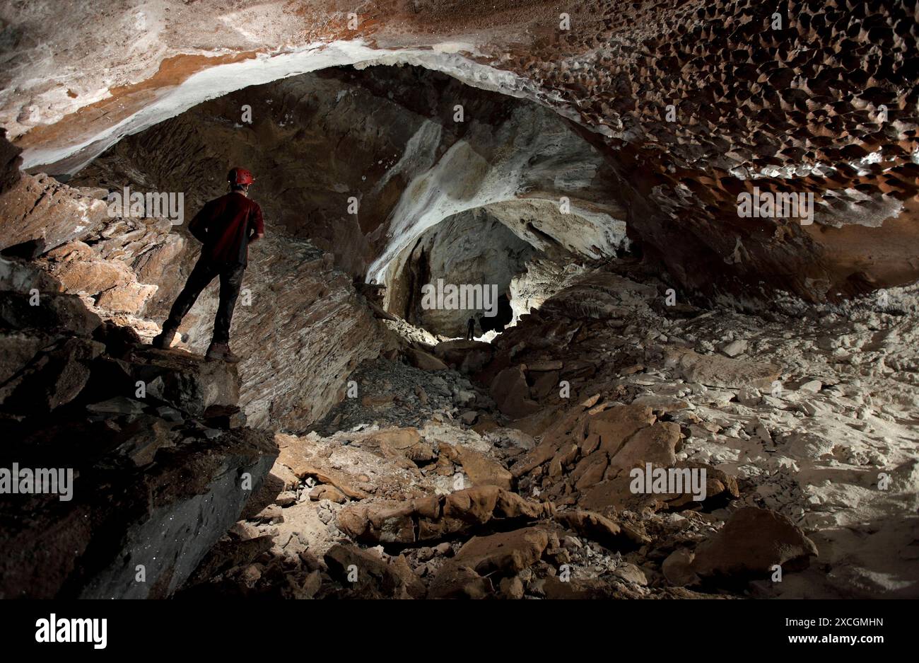 A self portrait in a high level dry fossil passage called 'Borderline ...