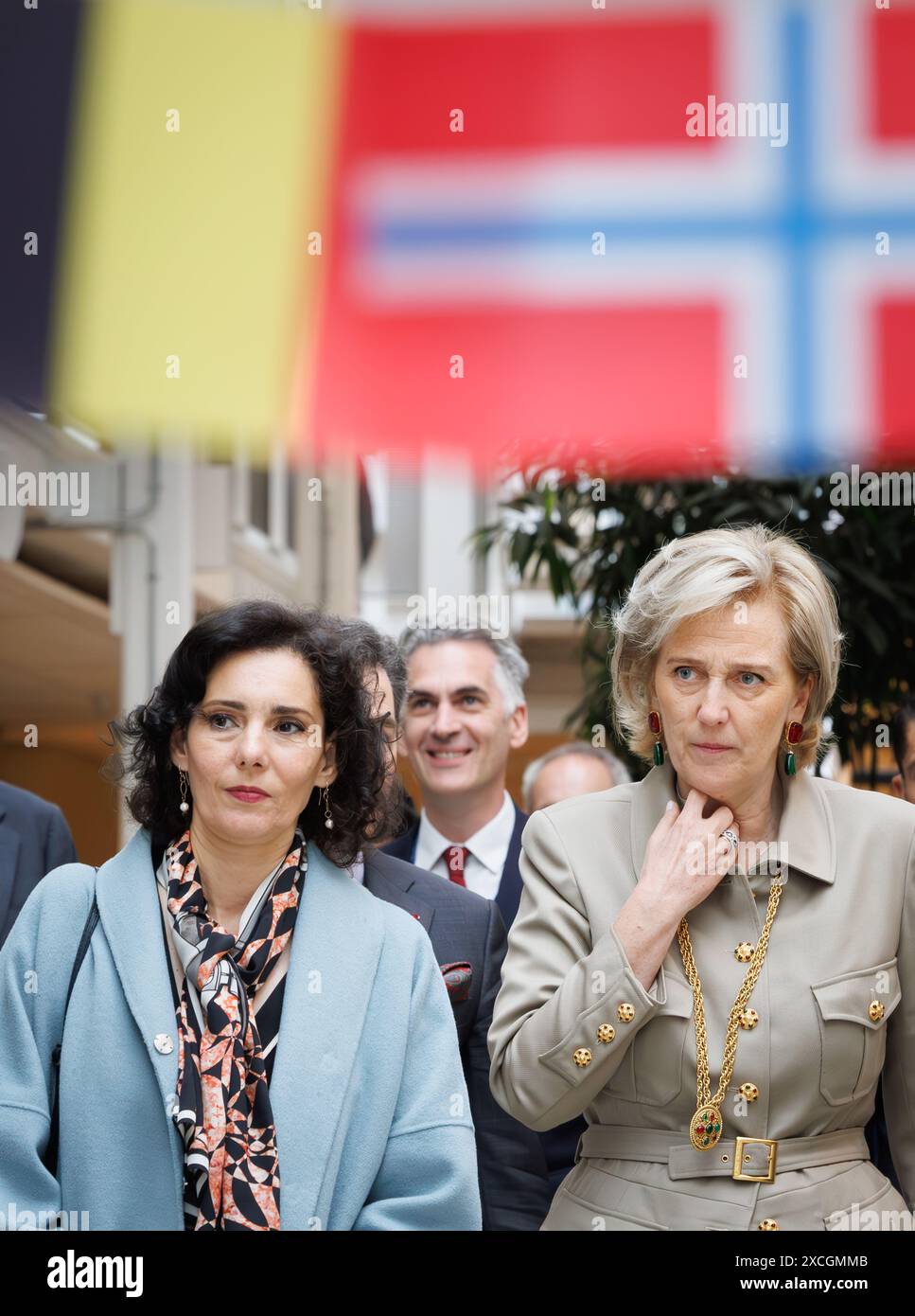 Oslo, Norway. 17th June, 2024. Belgian Foreign minister Hadja Lahbib ...