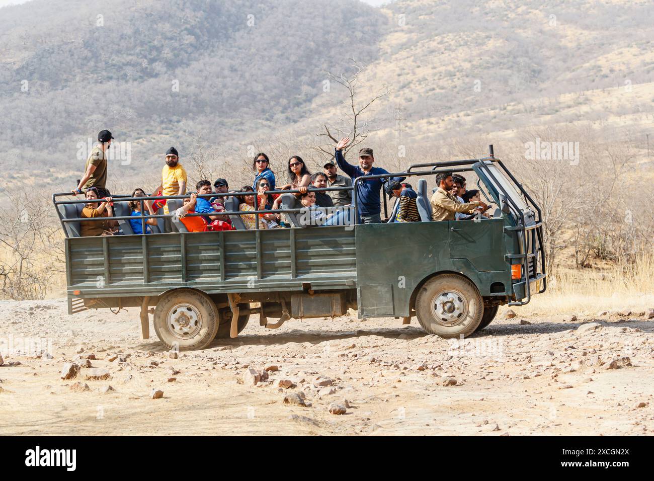 A large 20 seater canter safari vehicle crammed full with wildlife ...