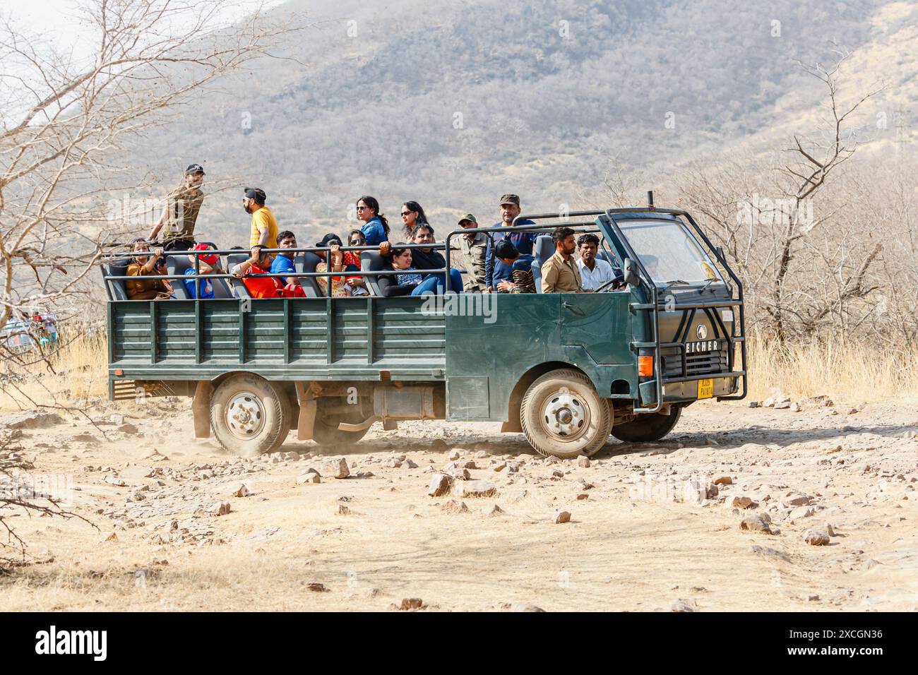 A large 20 seater canter safari vehicle crammed full with wildlife ...