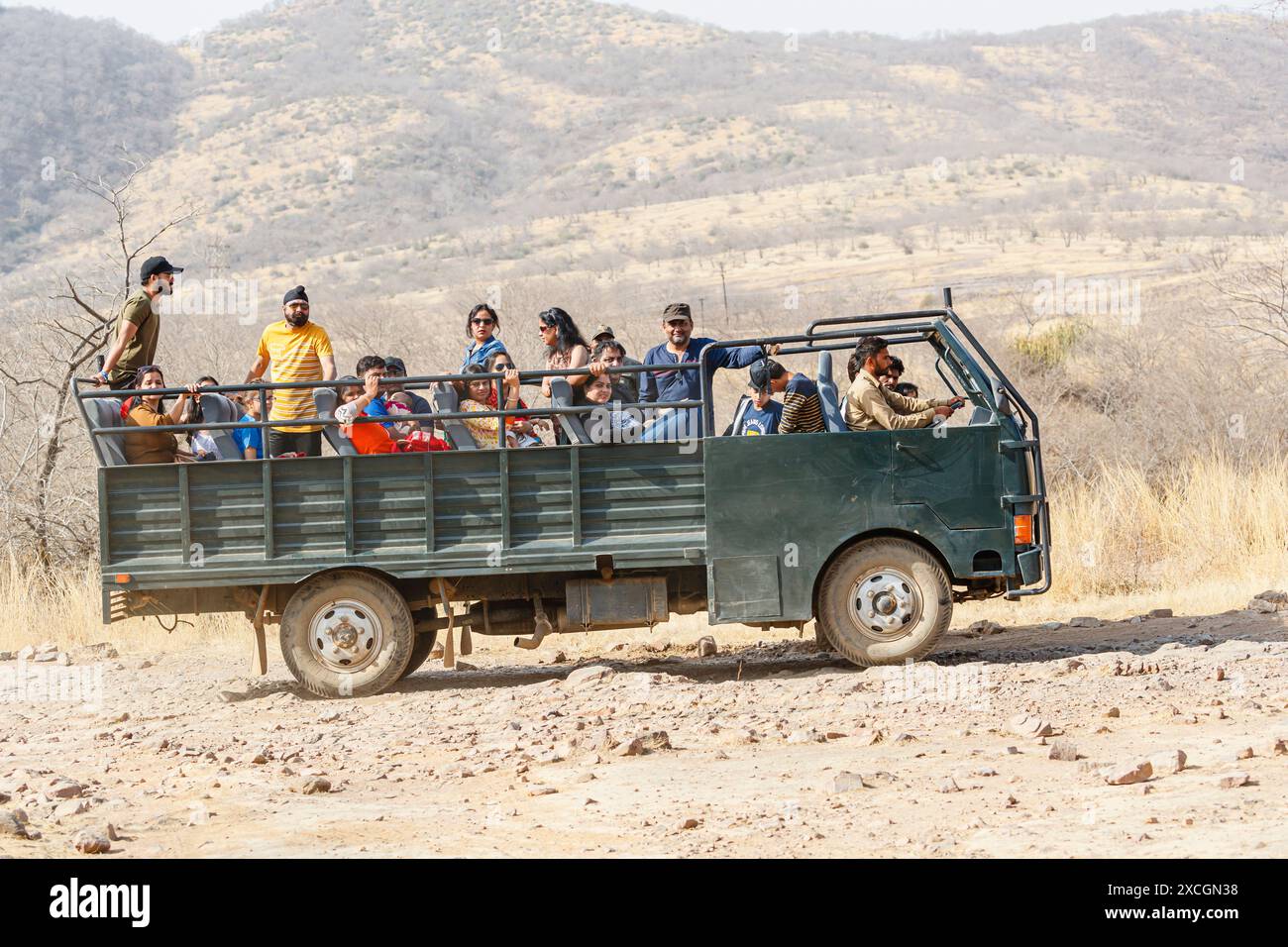 A large 20 seater canter safari vehicle crammed full with wildlife ...