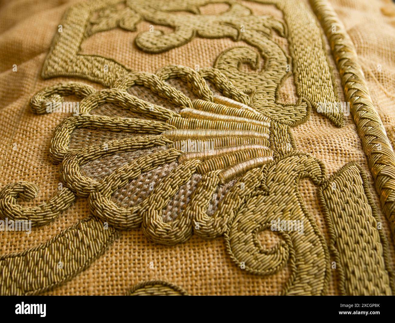 Zardozi fabric sample in the New York City showroom/office of an Indian ...