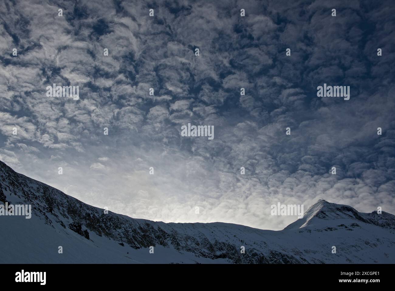 The mountain ridge line at Big Sky Resort, Big Sky, Montana Stock Photo ...