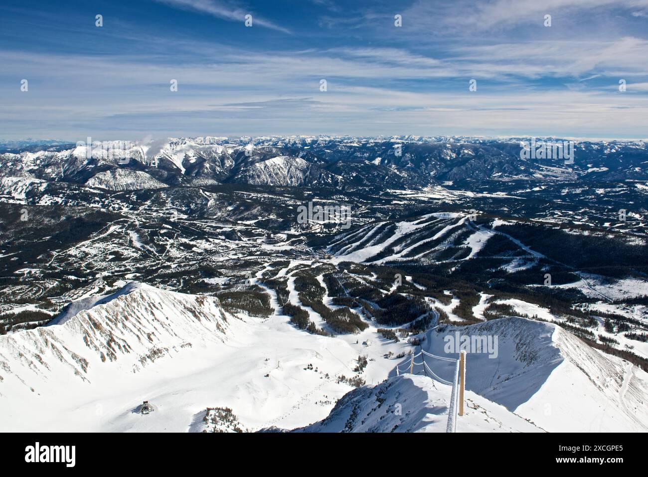 The summit of Lone Peak Mountain at Big Sky Resort Stock Photo - Alamy