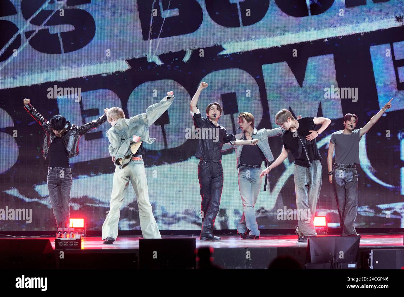 K-Pop group RIIZE performs during a showcase for its first mini album, "RIIZING," at a concert ...