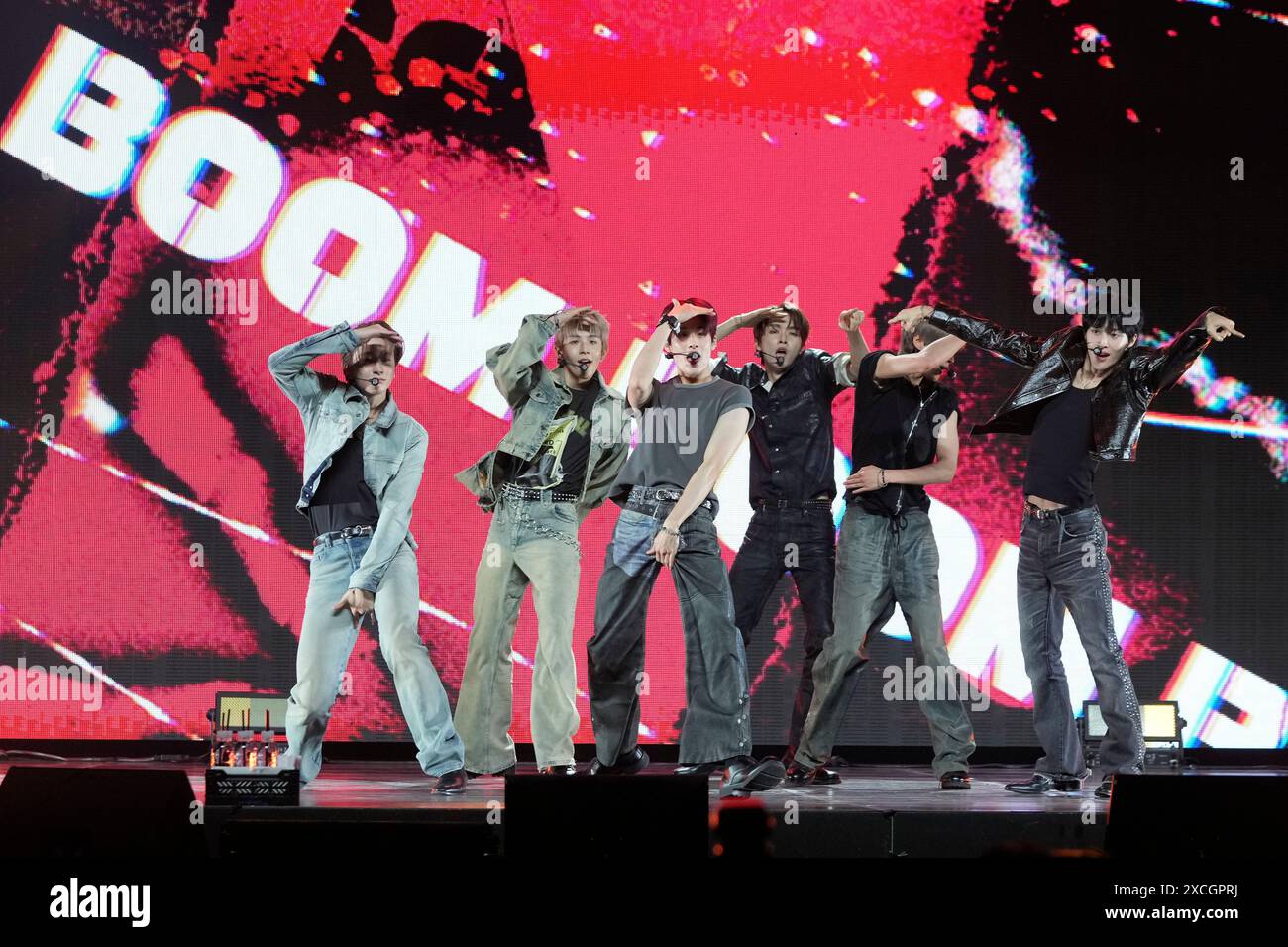 K-Pop group RIIZE performs during a showcase for its first mini album, "RIIZING," at a concert ...