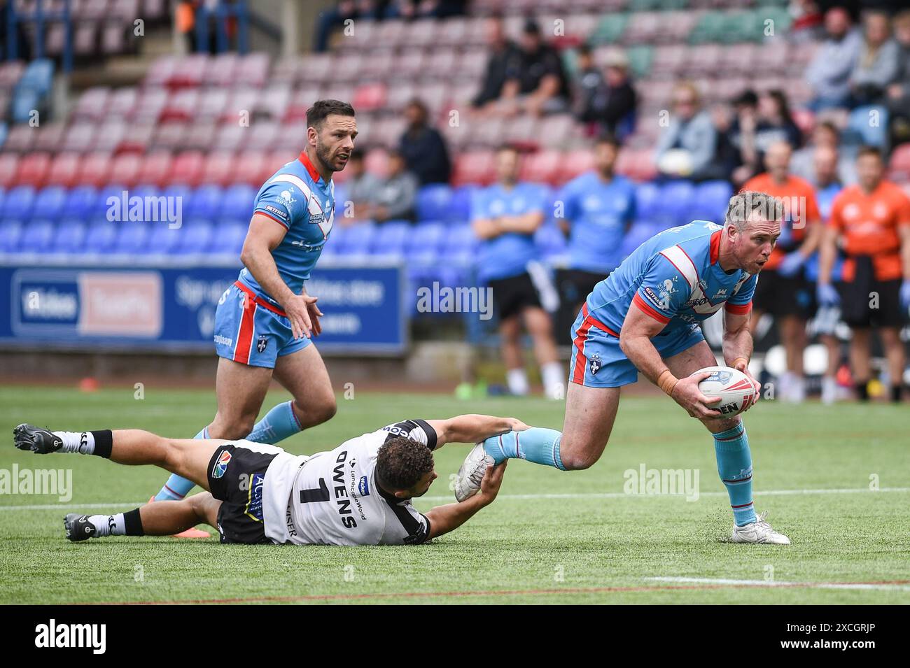 Widnes, England - 16th June 2024 - Wakefield Trinity's Matty Ashurst ...