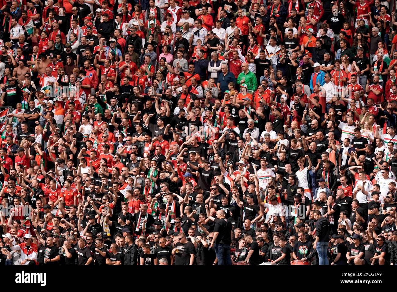 Cologne, Germany. 17th June, 2024. Hungary fans during the Euro 2024 ...