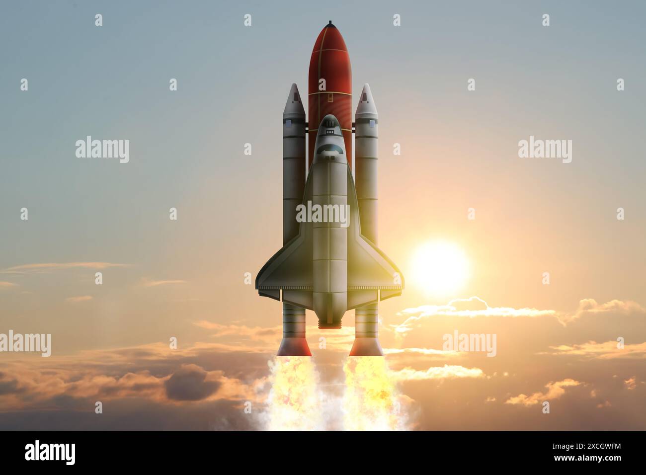 Aerial view space shuttle launch hi-res stock photography and images ...