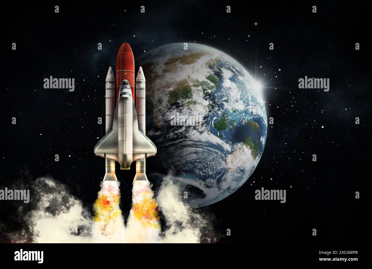 Space rocket ship wallpaper background hi-res stock photography and ...