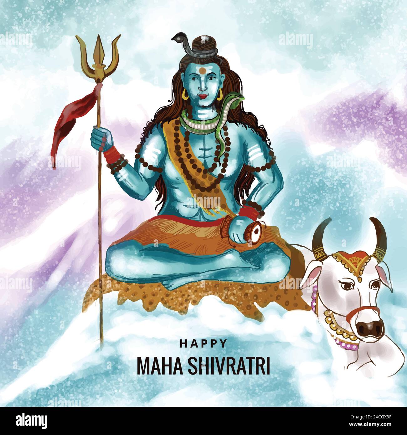 Hindu lord shiva for indian god maha shivratri card celebration ...