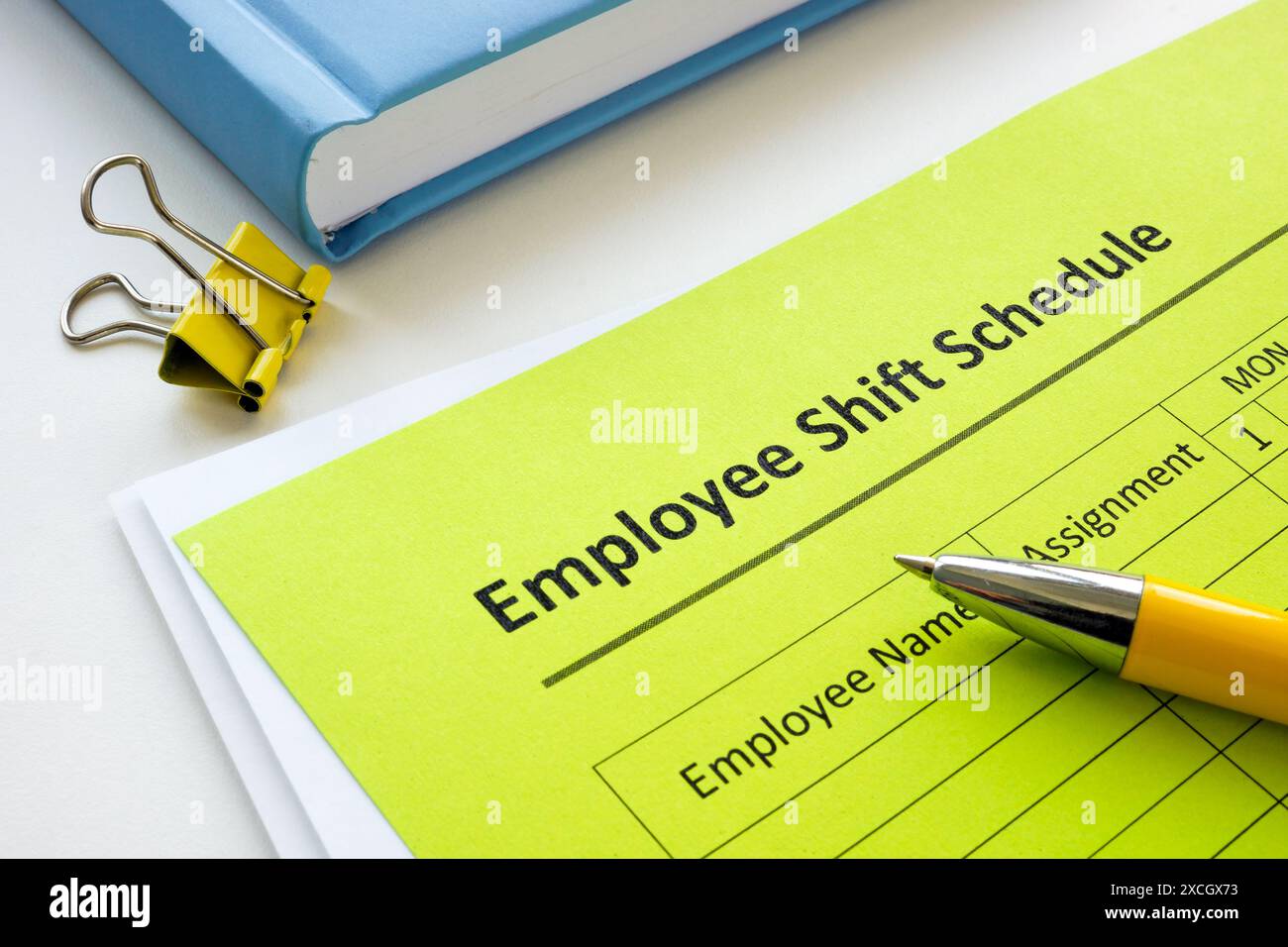 Employee shift schedule form and pen Stock Photo - Alamy Employee shift schedule form and pen Stock Photo - Alamy