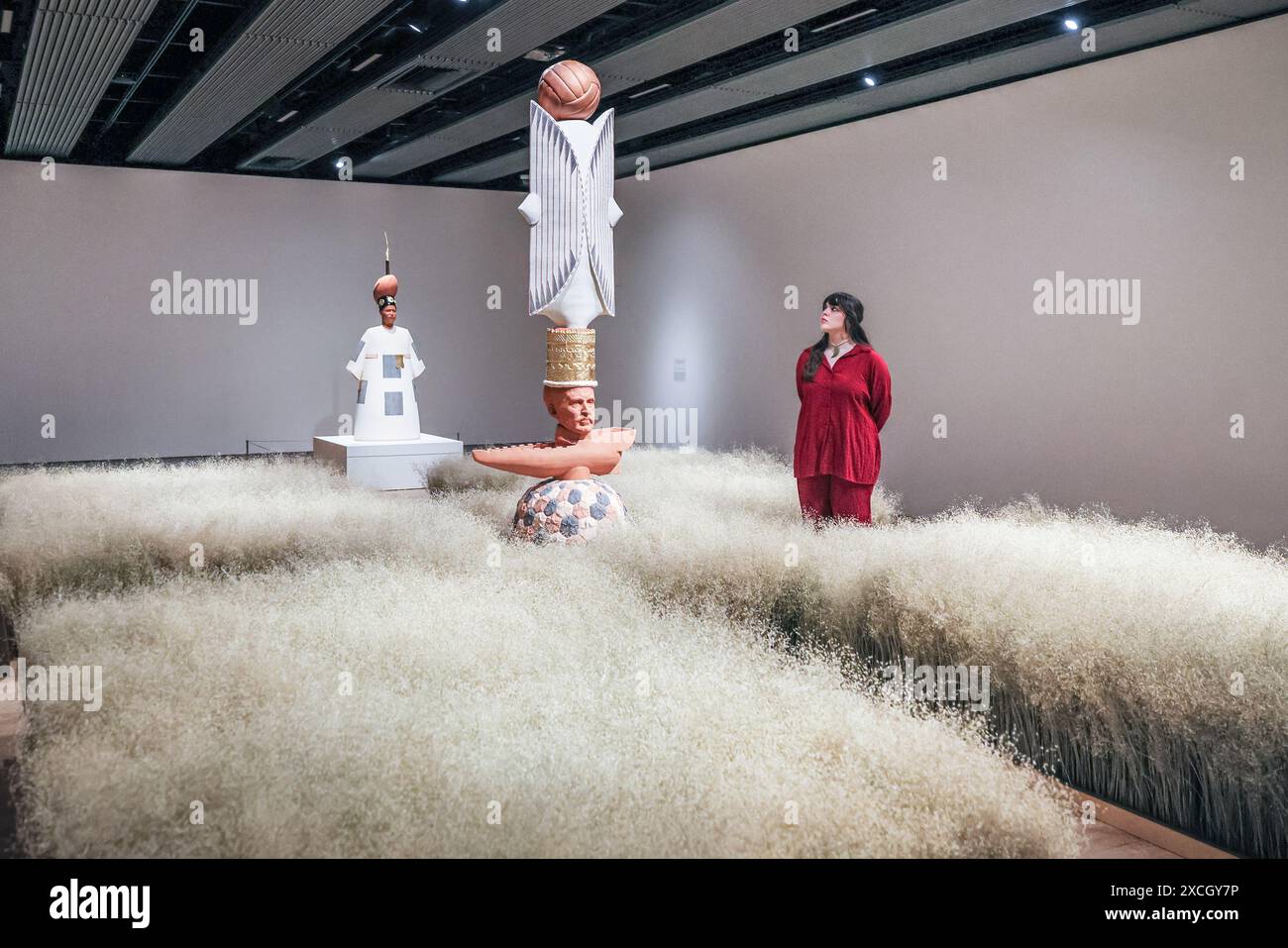 London, UK. 17th June, 2024. Staff with 'Jah Rastafari with Rice Field ...