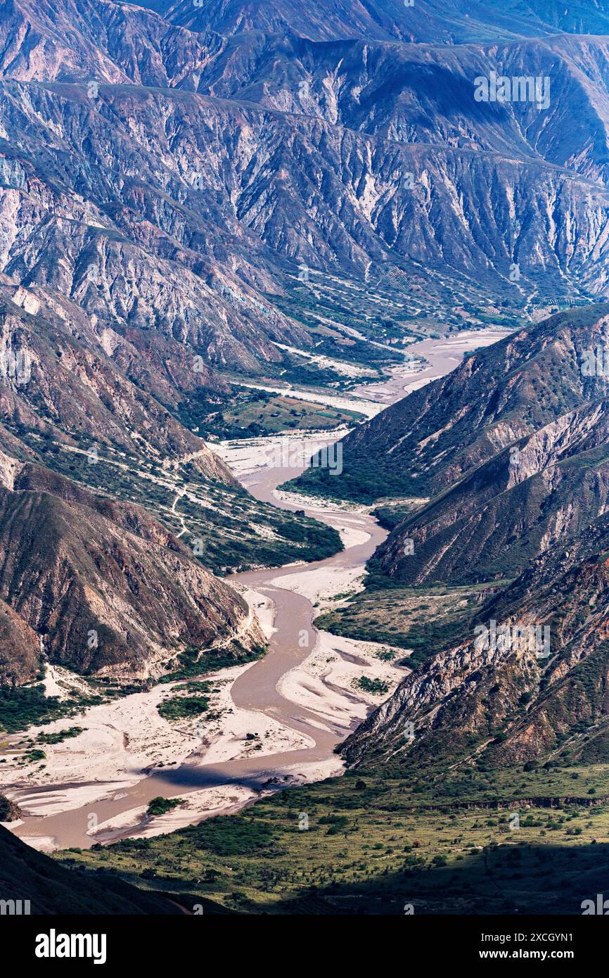 Chicamocha, second-largest canyon worldwide, steep sided canyon carved ...