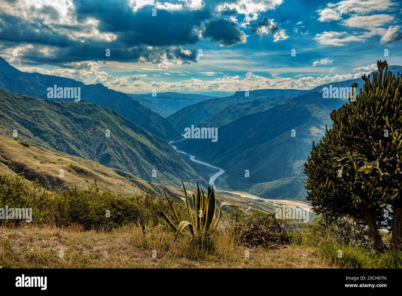 Chicamocha, second-largest canyon worldwide, steep sided canyon carved ...