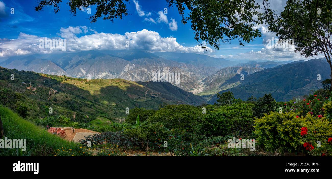 Chicamocha, second-largest canyon worldwide, steep sided canyon carved ...