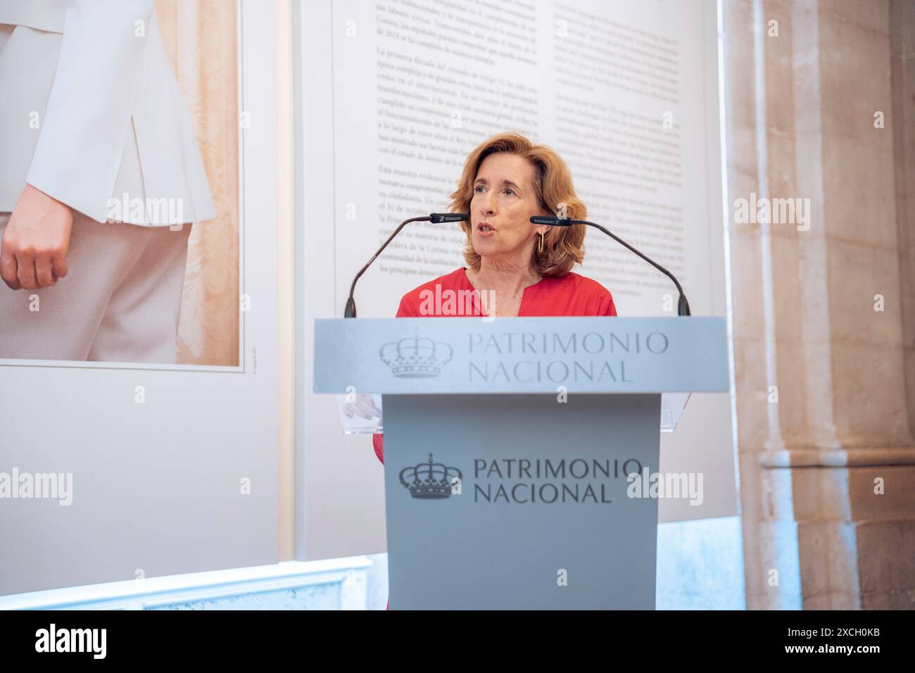 Ana de la Cueva, president of Patrimonio Nacional, during the ...