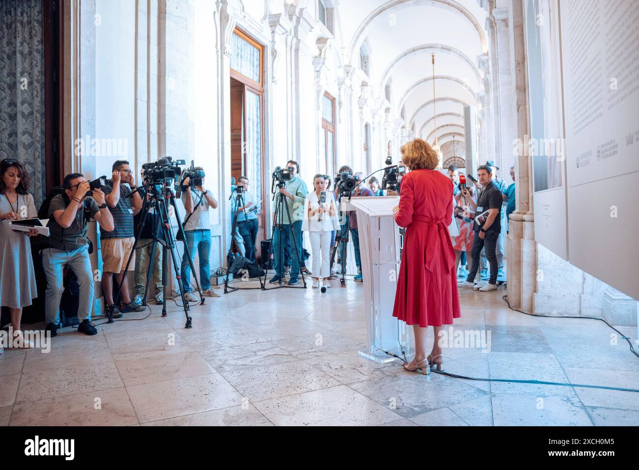 Ana de la Cueva, president of Patrimonio Nacional, during the ...