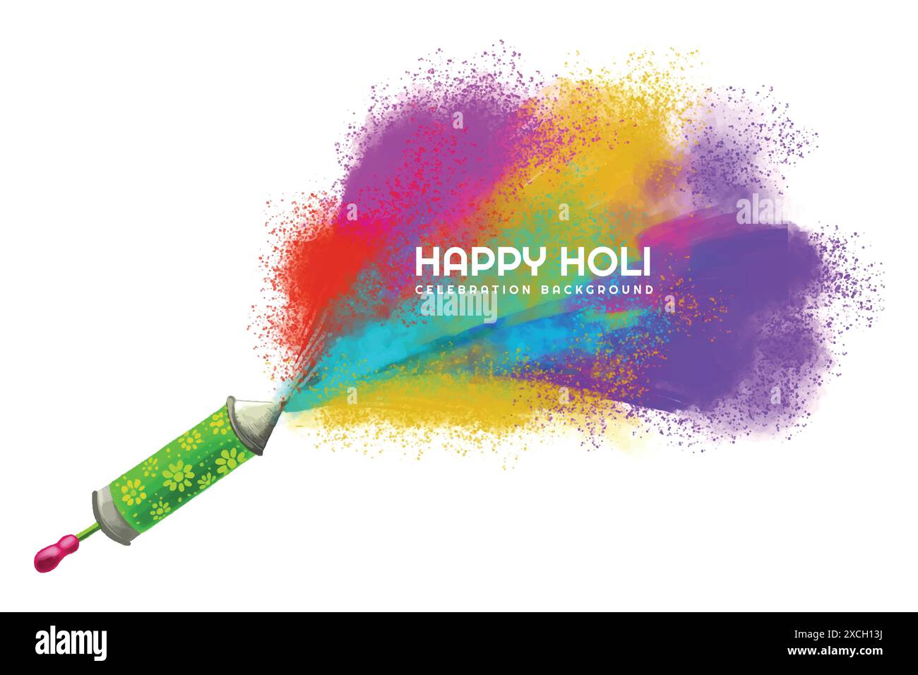 Happy holi colorful splash elements for card background Stock Vector ...