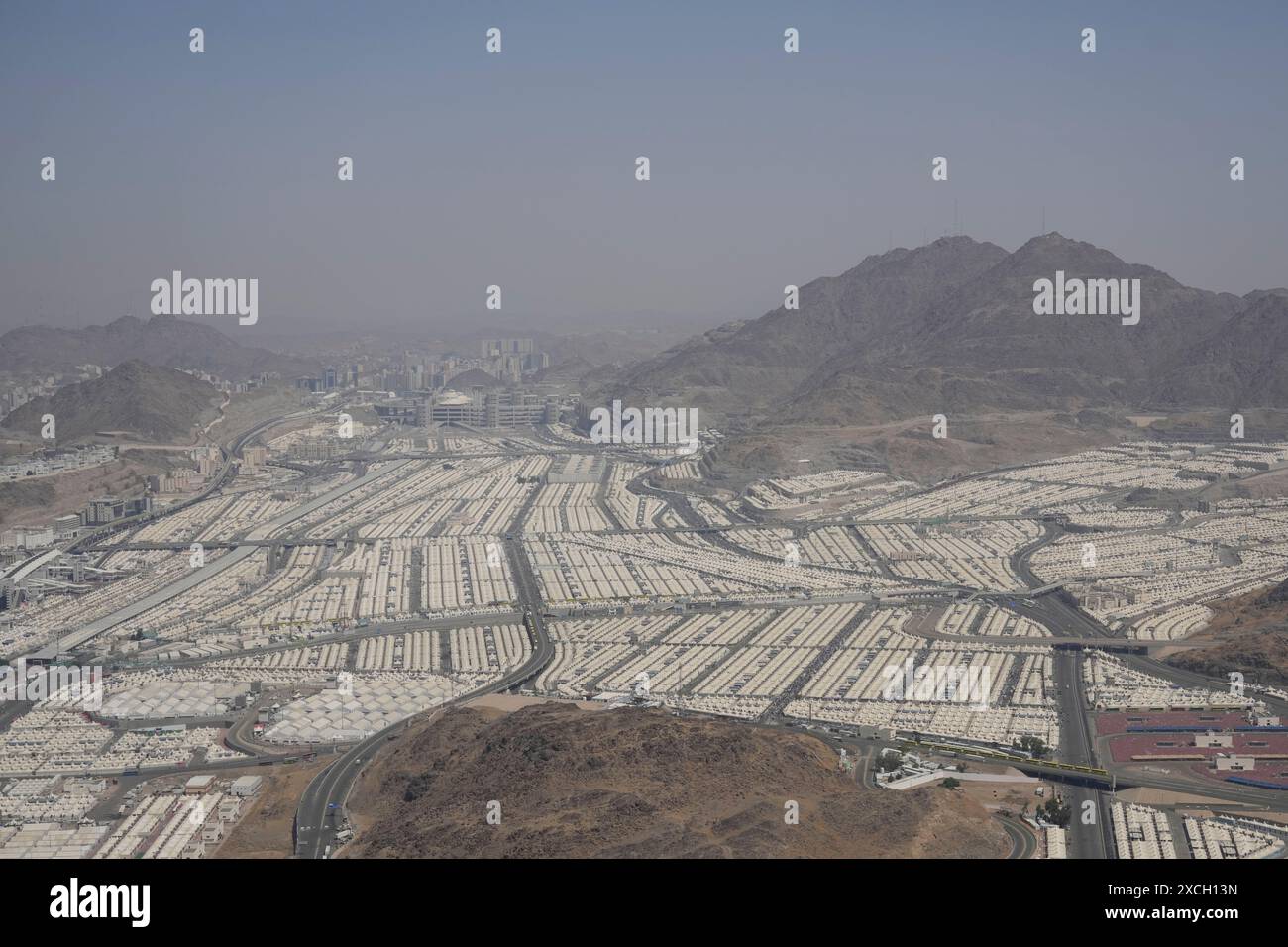 Tents for Muslim pilgrims fill the Mina tent camp during the hajj, in ...