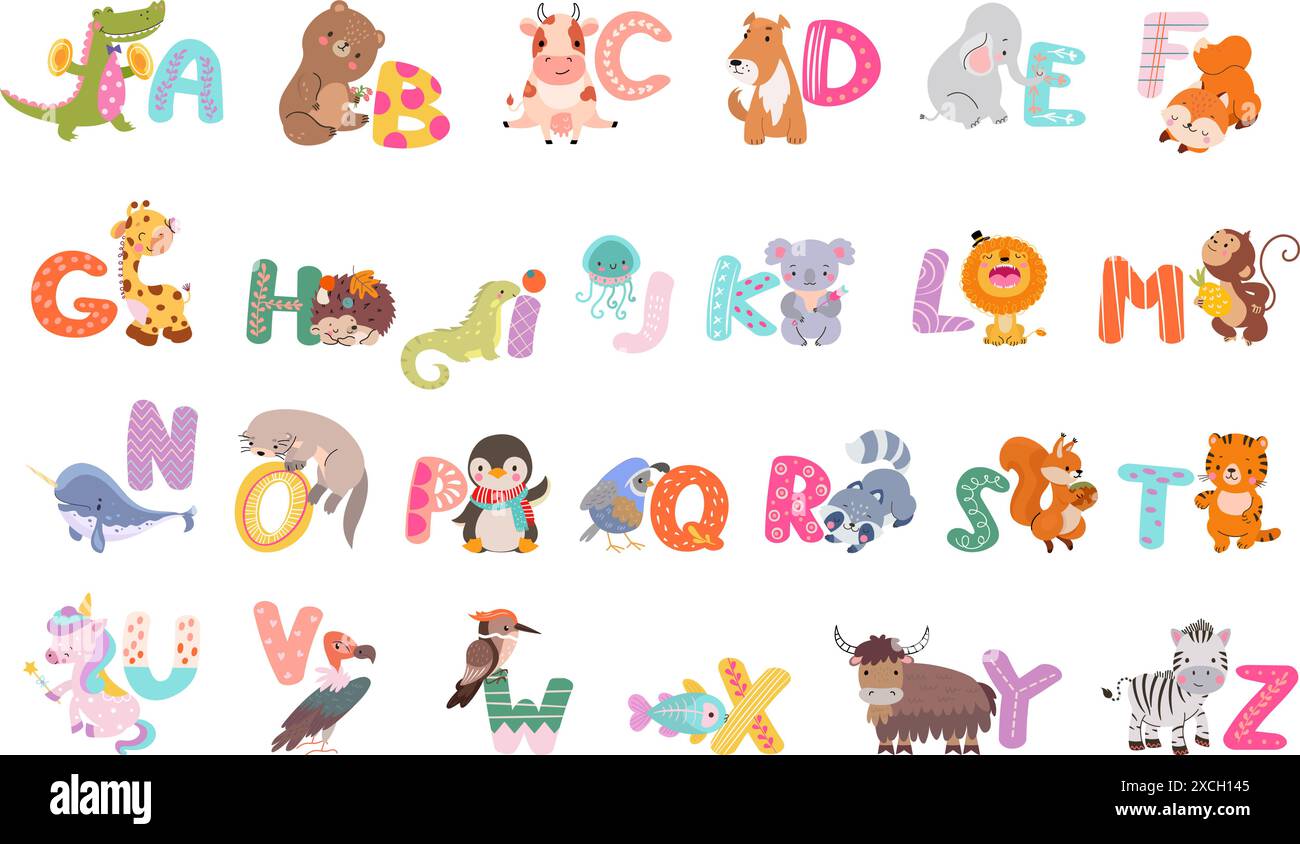 Alphabet cartoon hi-res stock photography and images - Alamy