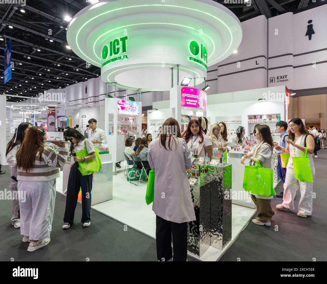 Bangkok, Thailand. 14th June, 2024. Women are gathering at the booth of ...