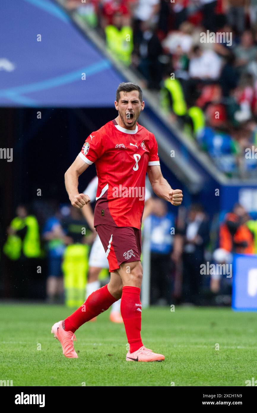 Remo Freuler (Schweiz, #08) jubelt ueber das Tor zum 0:2, GER, Hungary ...
