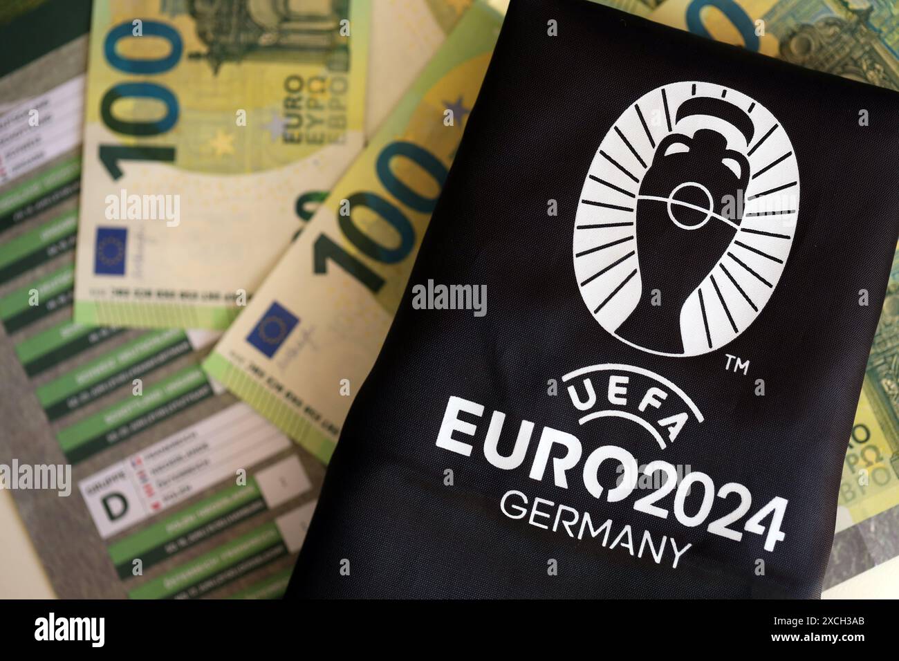 KYIV, UKRAINE - APRIL 20, 2024 Official UEFA Euro 2024 Germany logotype ...