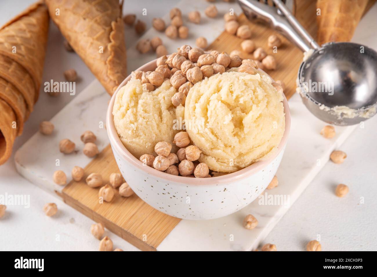 Healthy Vegan Chickpea ice cream, raw veggie vegetarian gelato made ...