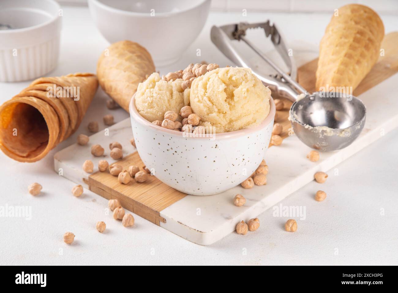 Healthy Vegan Chickpea ice cream, raw veggie vegetarian gelato made ...