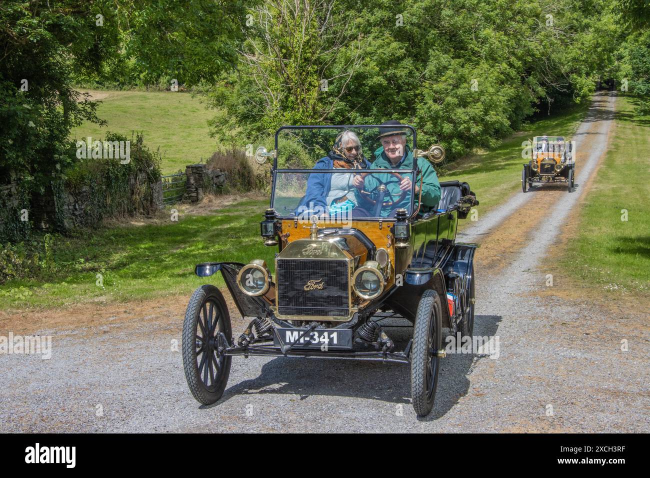 Irish Model T cars on a road run near Kilbrittain, Co. Cork, June 2024 ...