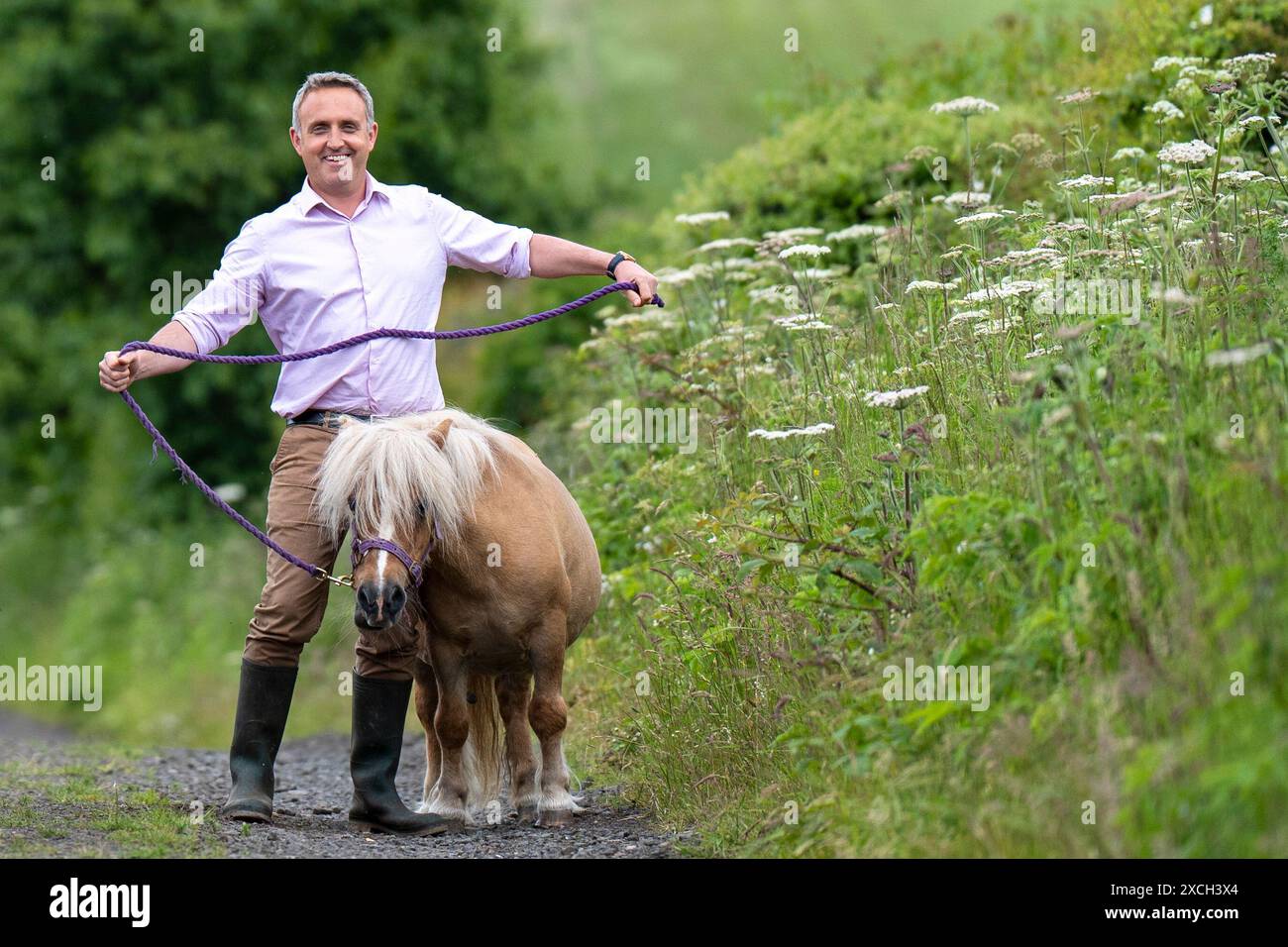 Scottish Liberal Democrat leader Alex Cole-Hamilton with Cammie the ...