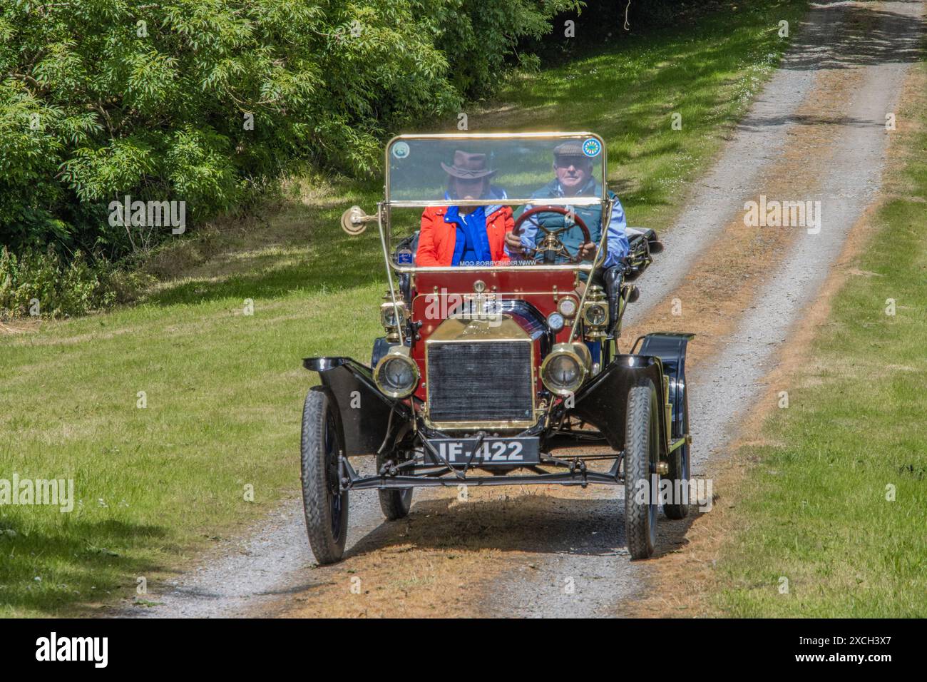 Irish Model T cars on a road run near Kilbrittain, Co. Cork, June 2024 ...