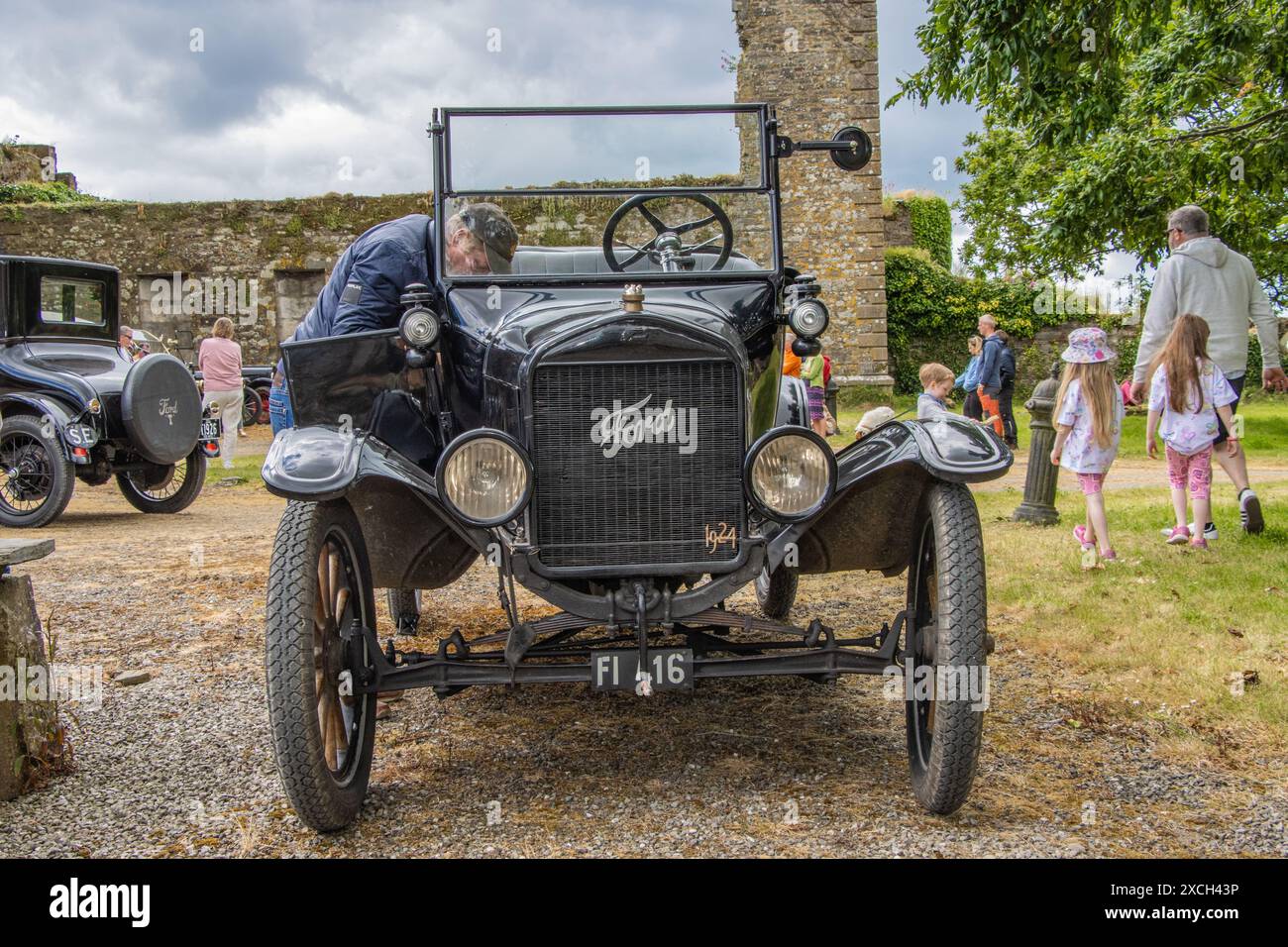 Irish Model T cars on a road run near Kilbrittain, Co. Cork, June 2024 ...