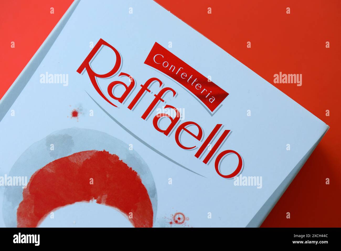 KYIV, UKRAINE - APRIL 20, 2024 Ferrero Raffaello premium sweets ...