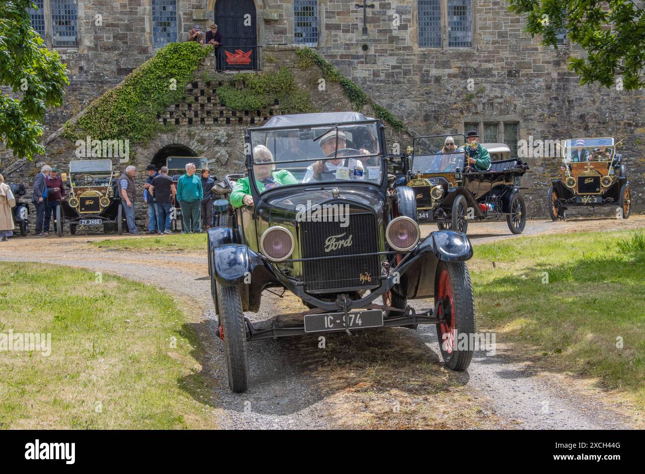 Irish Model T cars on a road run near Kilbrittain, Co. Cork, June 2024 ...