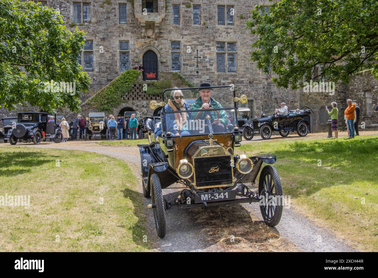 Irish Model T cars on a road run near Kilbrittain, Co. Cork, June 2024 ...
