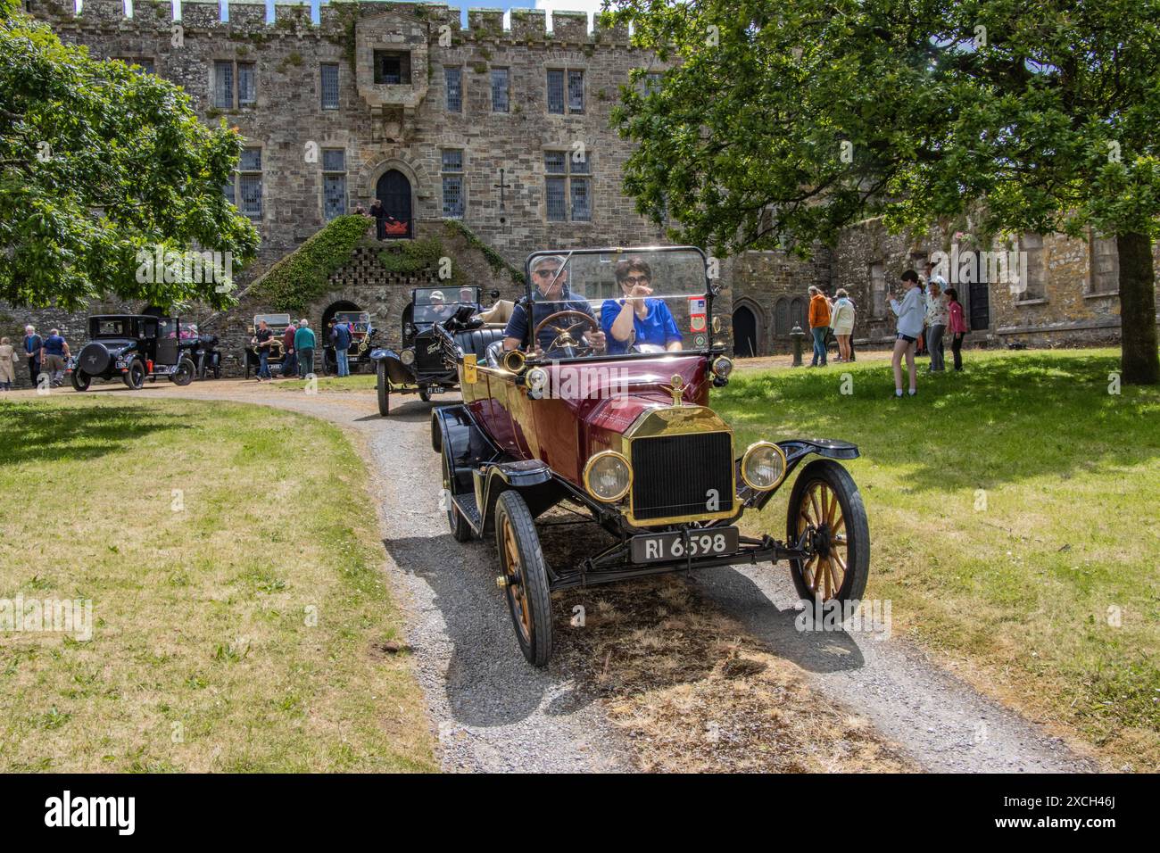 Irish Model T cars on a road run near Kilbrittain, Co. Cork, June 2024 ...