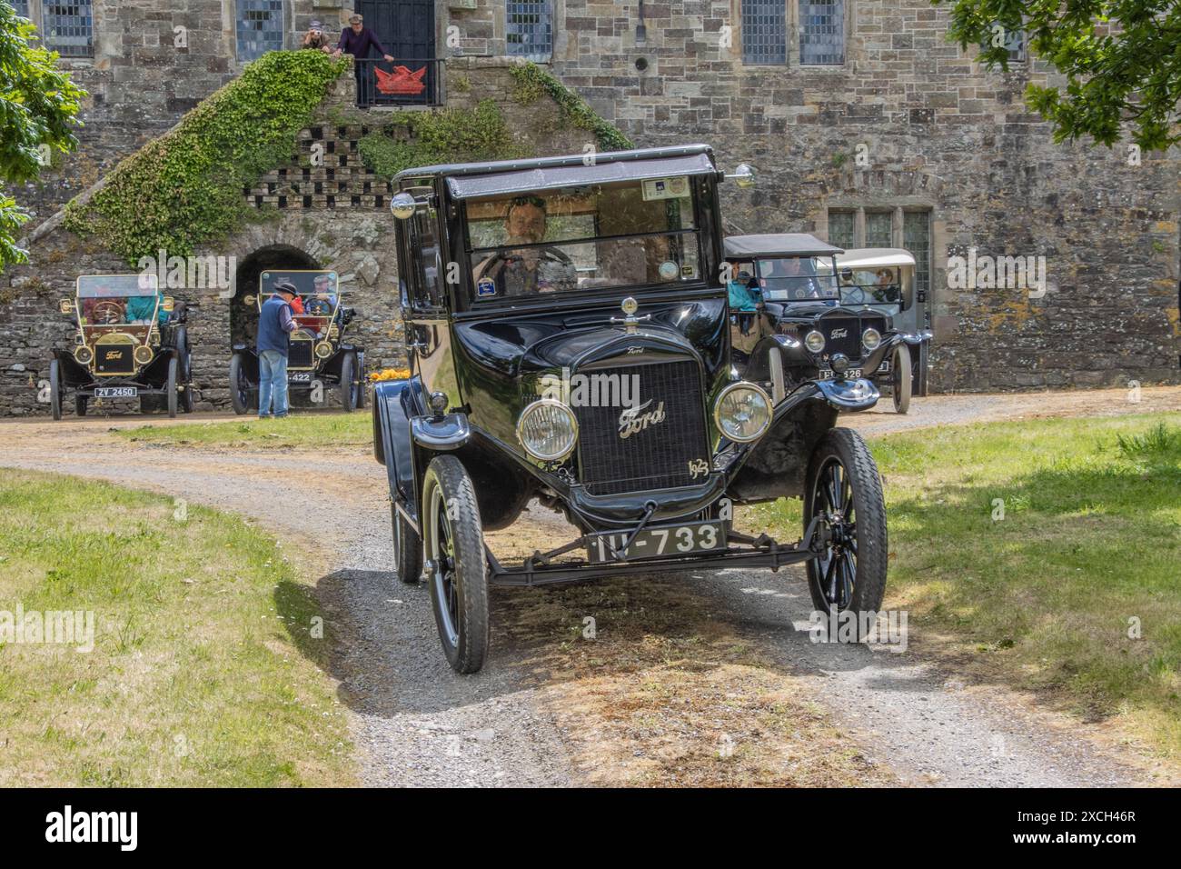 Irish Model T cars on a road run near Kilbrittain, Co. Cork, June 2024 ...