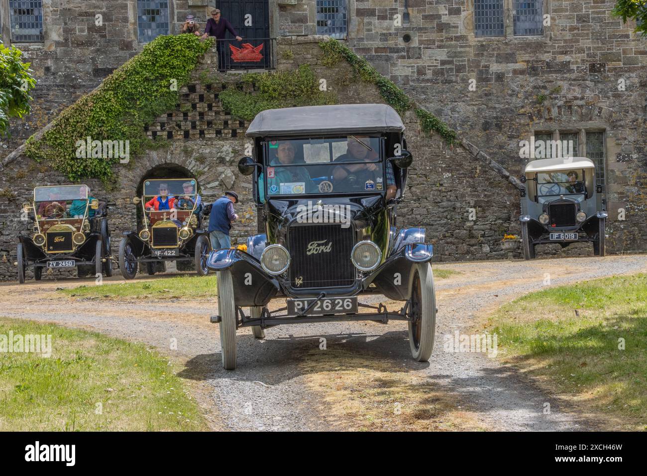 Irish Model T cars on a road run near Kilbrittain, Co. Cork, June 2024 ...