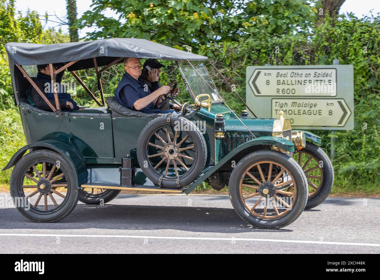 Irish Model T cars on a road run near Kilbrittain, Co. Cork, June 2024 ...