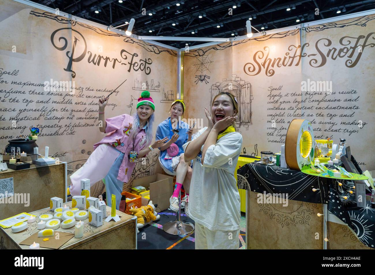 Bangkok, Thailand. 14th June, 2024. Participants having fun at a booth ...