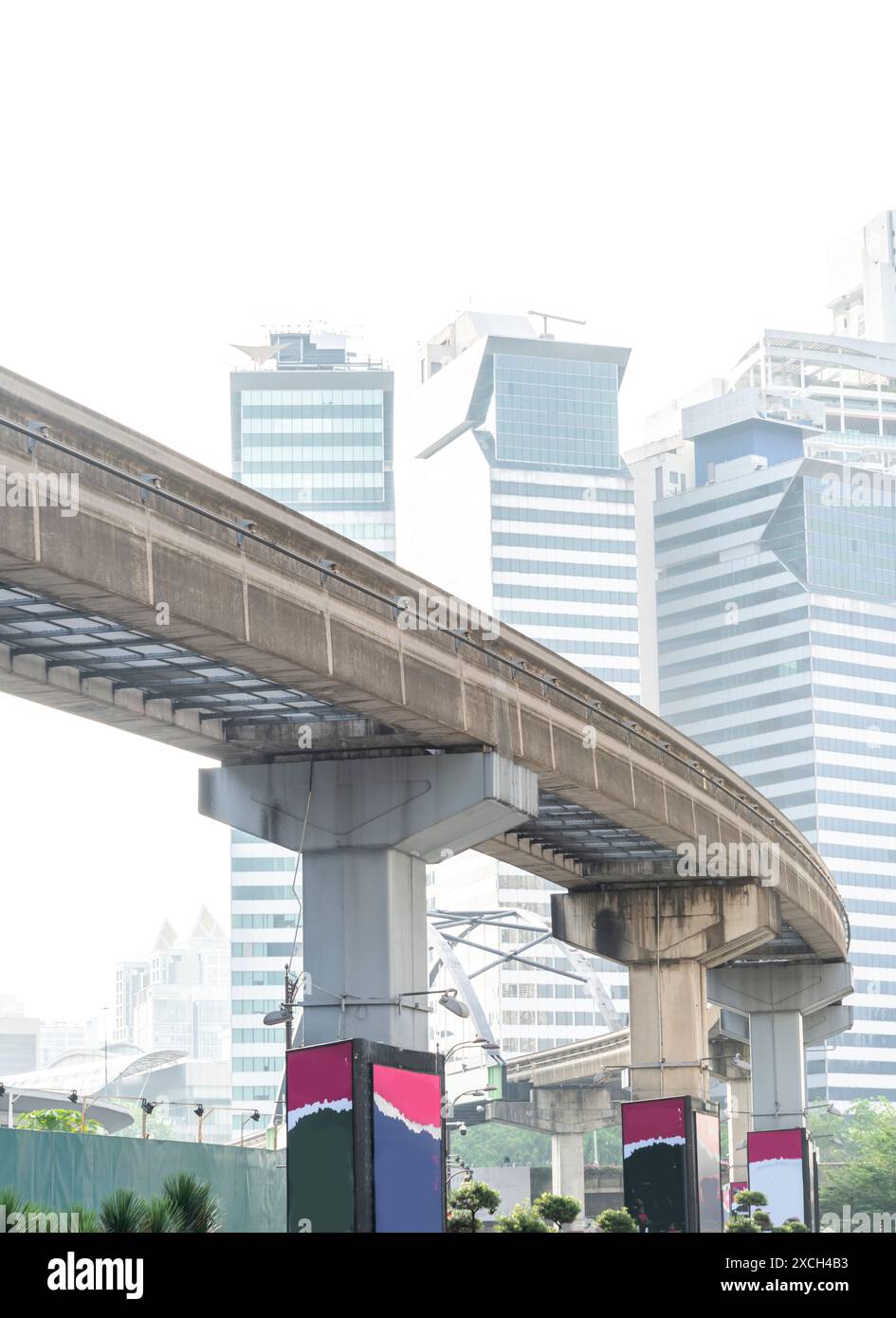 A modern efficient integrated transport network,running atop tall ...