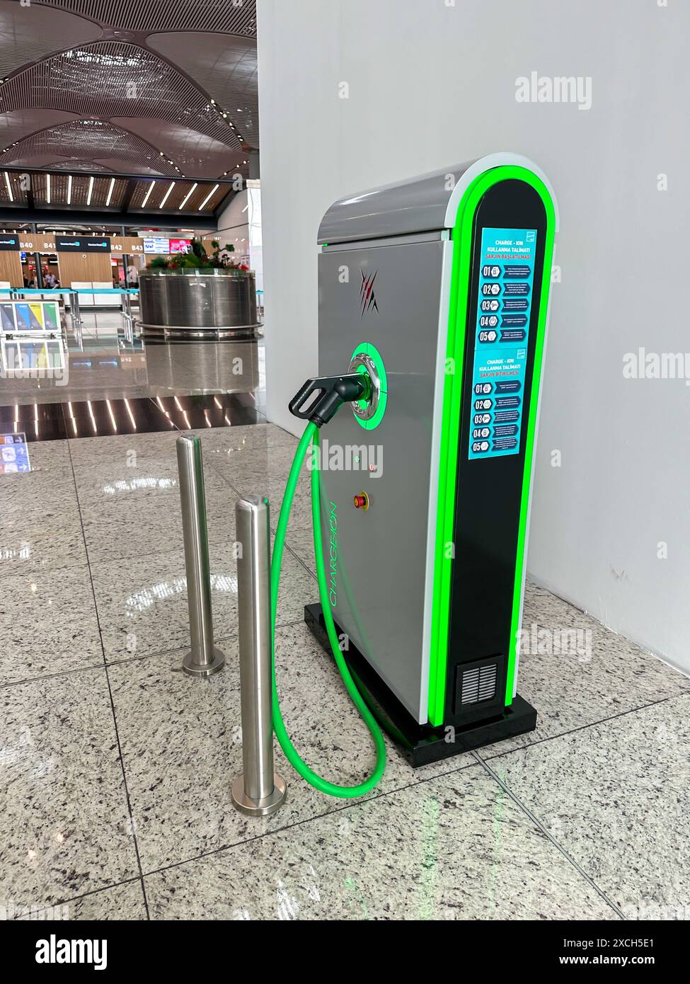 Istanbul, Turkey - April 19, 2024: Charging station for electric golf ...