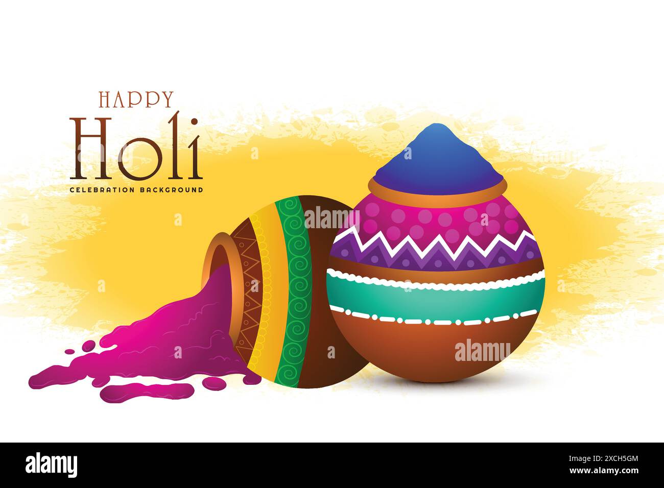 Indian holi traditional festival of colors card illustration background ...
