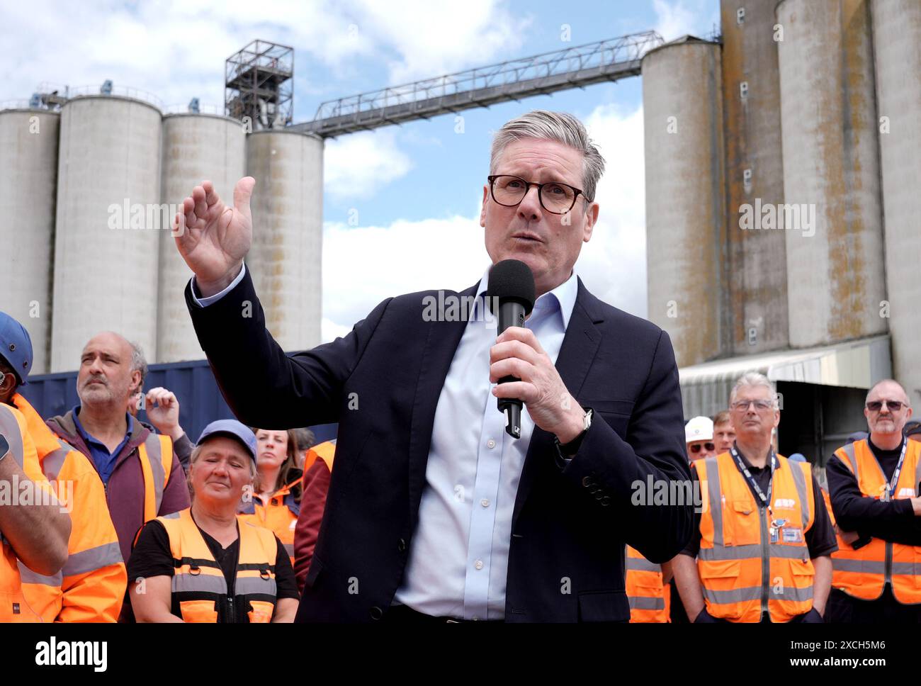 Labour Party leader Sir Keir Starmer during a visit to Ocean Gate ...