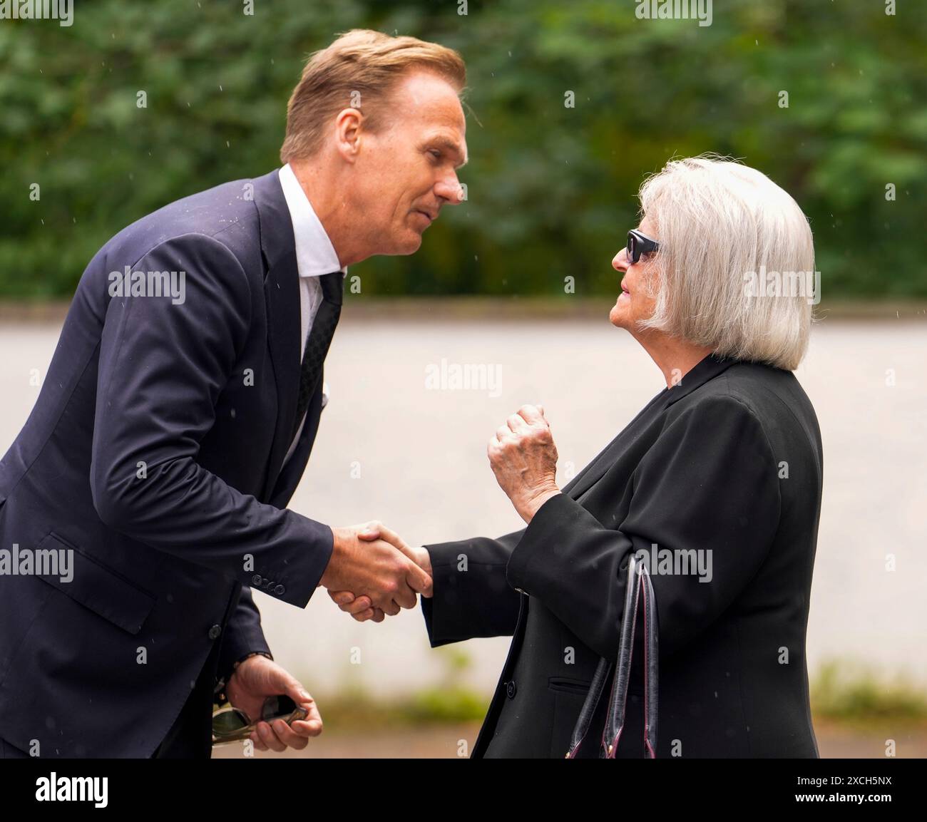 Oslo 20240617. Gro Harlem Brundtland and Jon Morland arrive at the ...