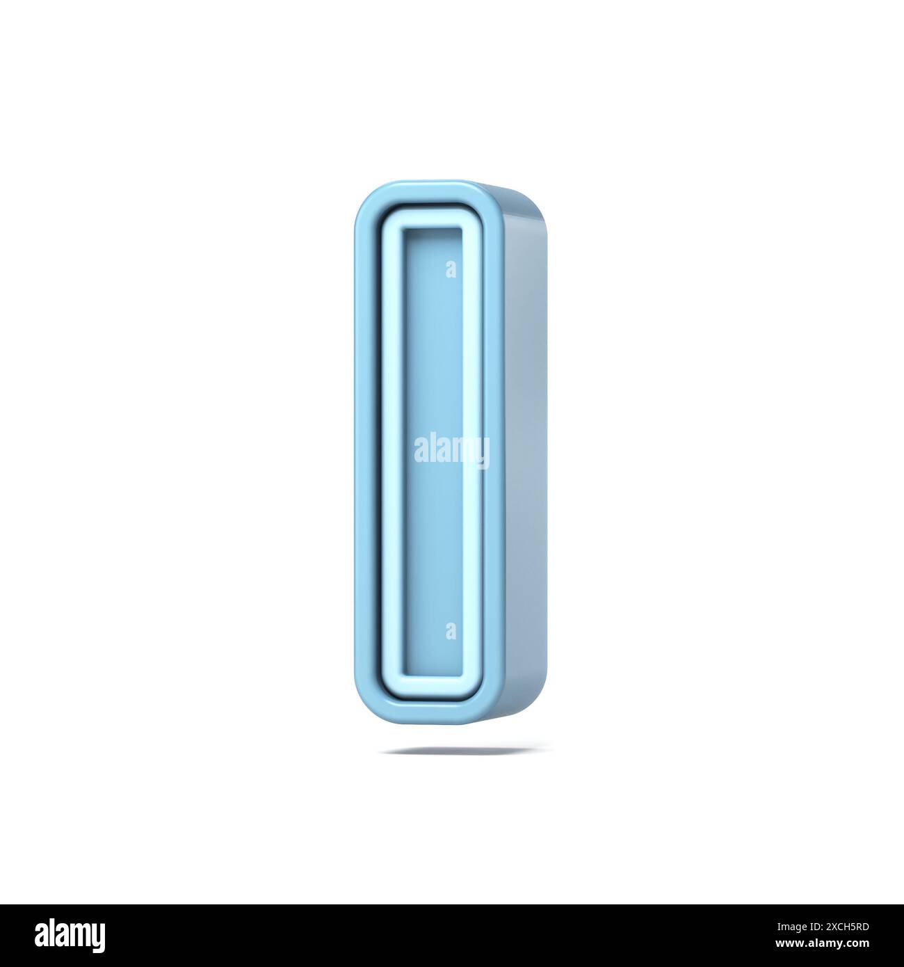 Pastel blue font Letter I 3D rendering illustration isolated on white ...
